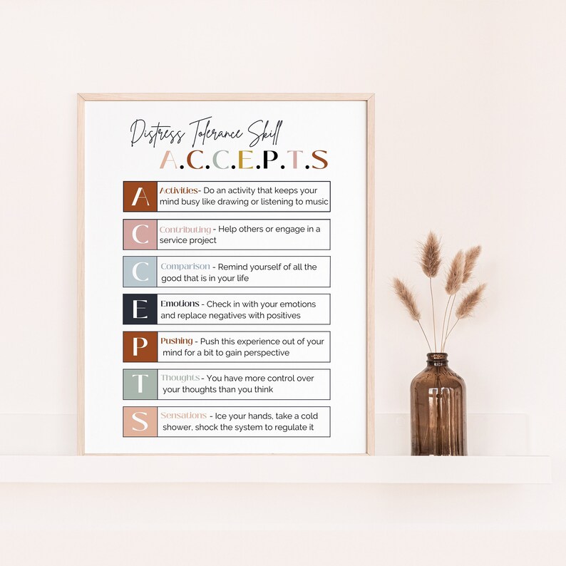 Coping Skill DBT ACCEPTS Poster Mindfulness Activity - Etsy