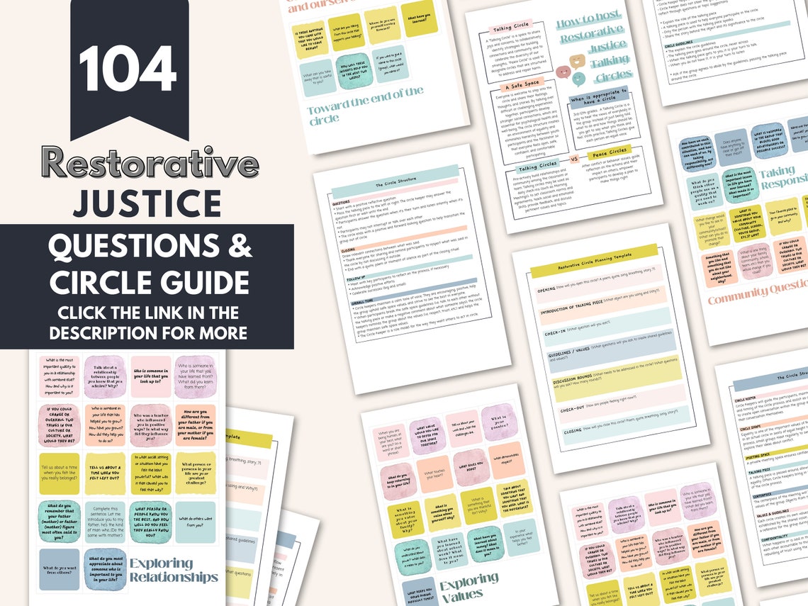 Restorative Justice Bundle Talking Circle Conflict - Etsy