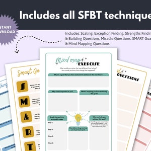 SFBT Worksheets Bundle for Kids, Solution Focused Therapy Worksheets ...