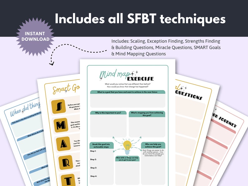 SFBT Worksheets Bundle for Kids Solution Focused Therapy - Etsy