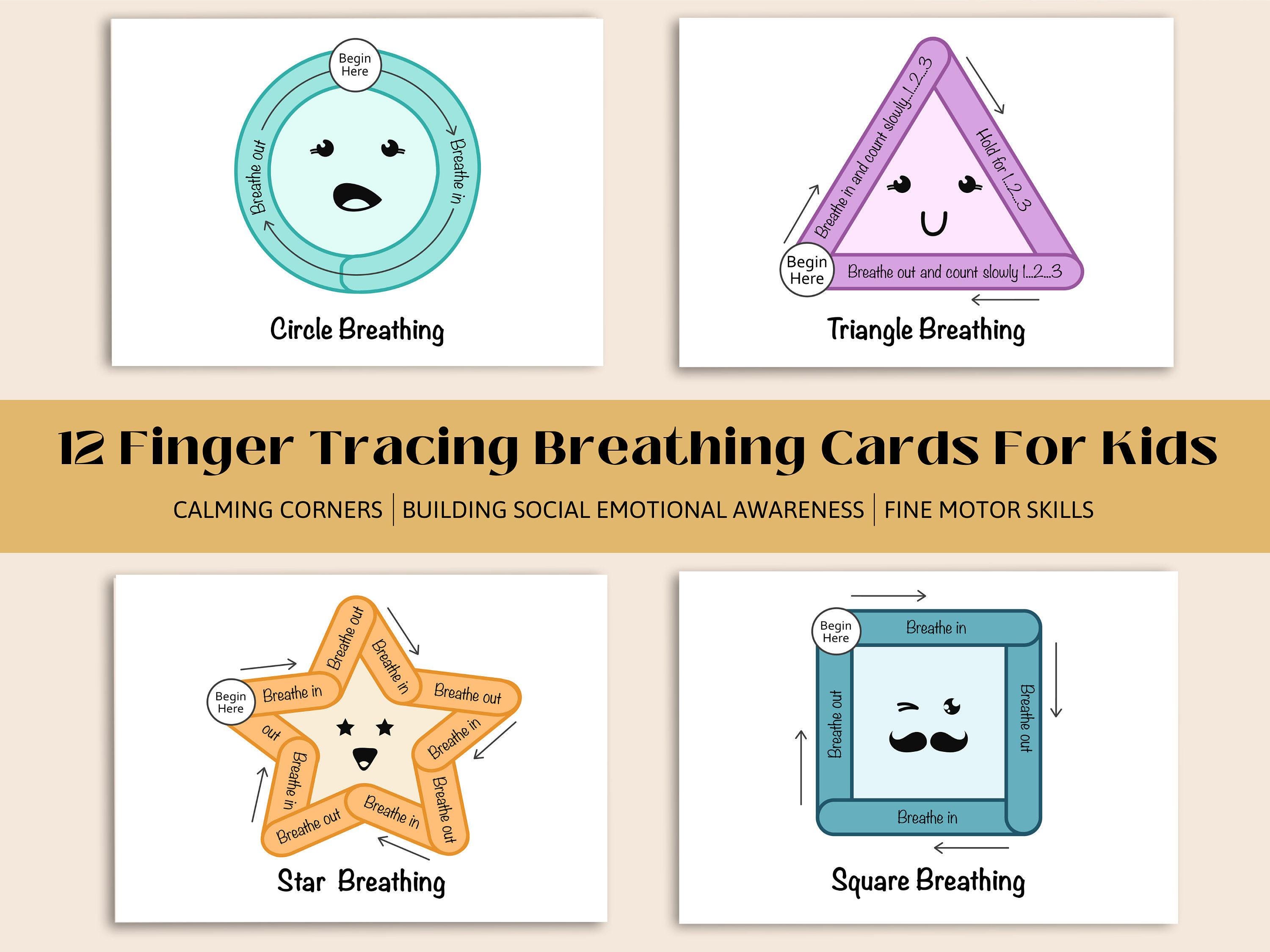 Finger Tracing Mindfulness Coping Skill Breathing Cards for Kids Calm ...