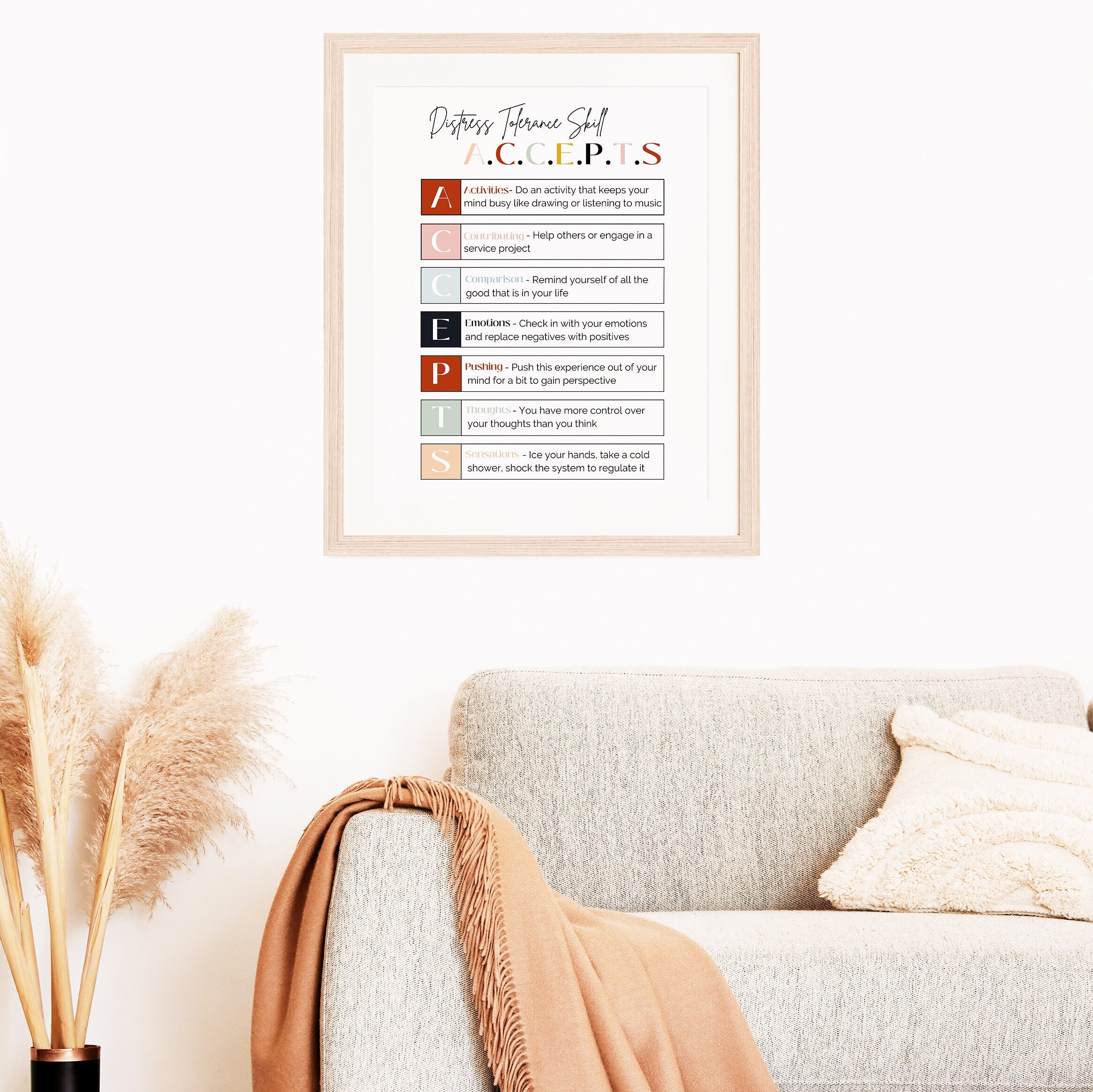 Coping Skill DBT ACCEPTS Poster Mindfulness Activity - Etsy