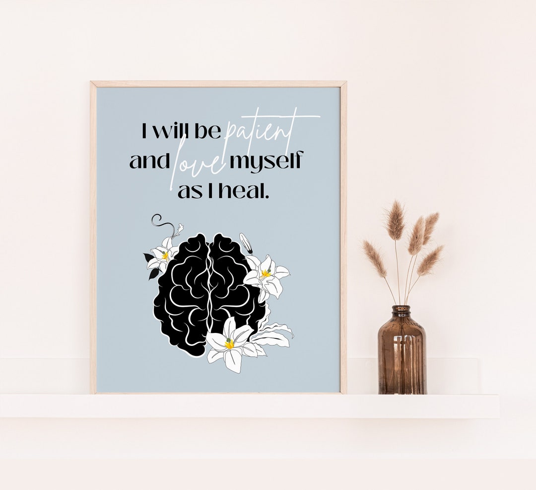 Trauma Brain Poster, Therapy Office Decor, PTSD Recovery, Positive ...