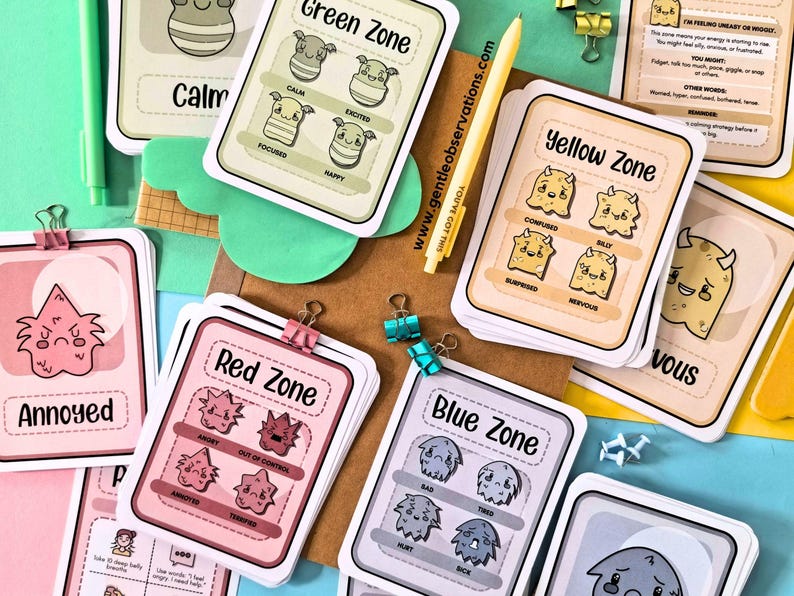 Zones of Regulation Coping Skill Cards, Emotional Regulation, School ...