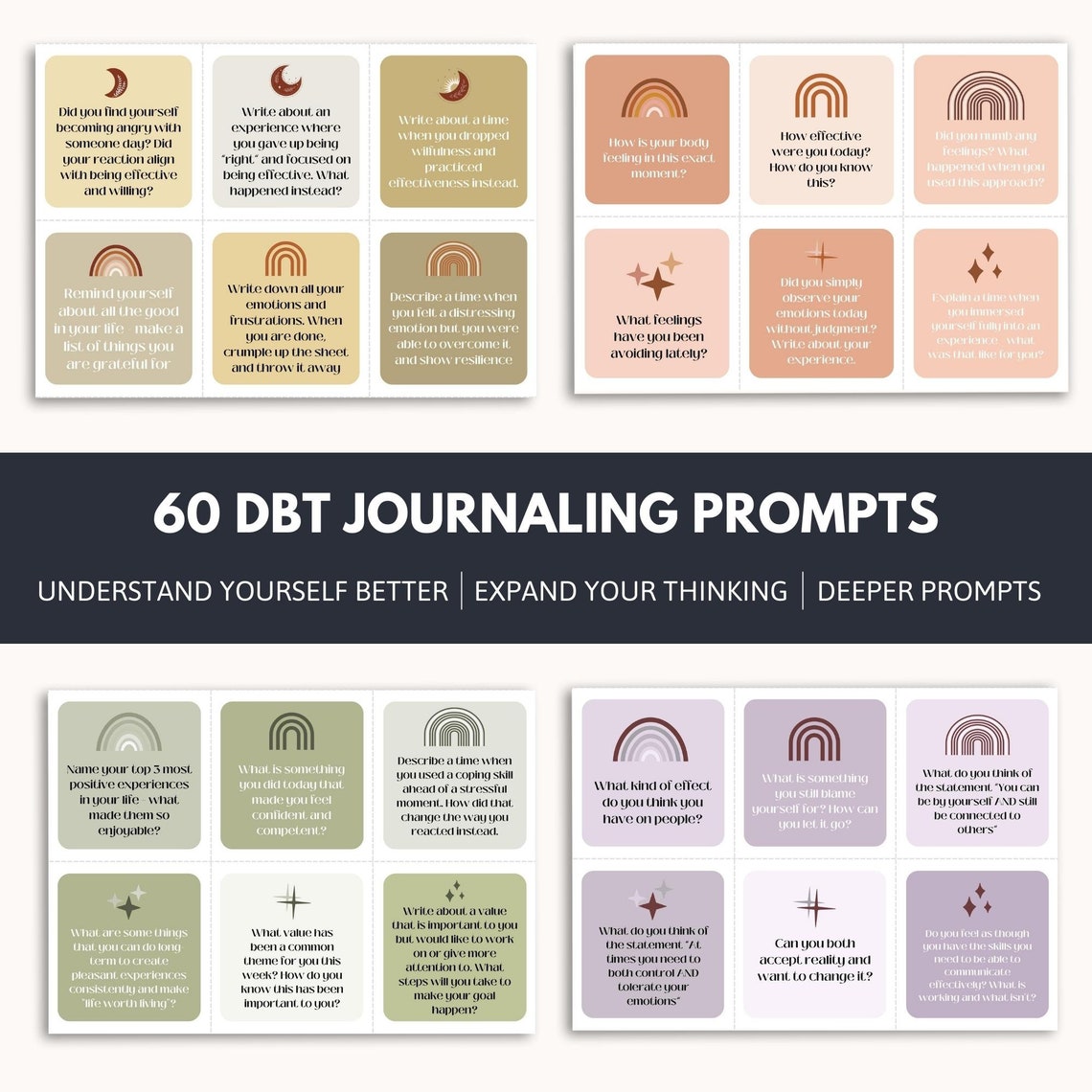 DBT Journal Prompts Emotional Regulation Mindfulness - Etsy
