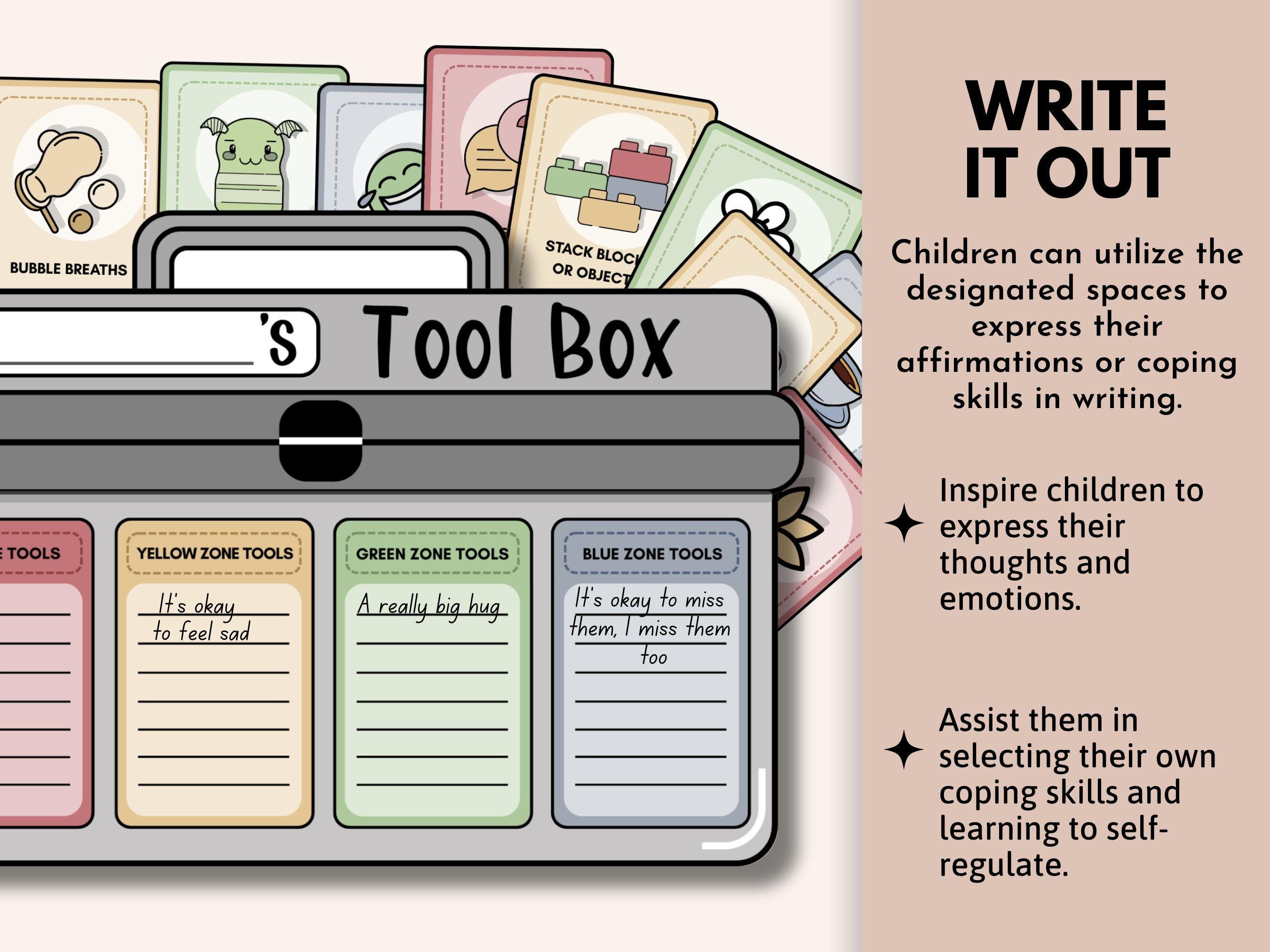 Kids Coping Skills Toolbox, Zones of Regulation, Calming Tools ...