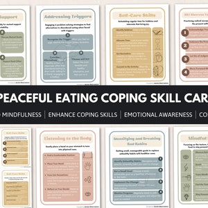 Eating Disorder Coping Skill Cards for ED Recovery -DBT Skills, Mindful ...