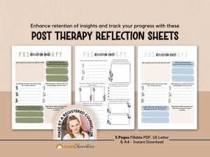 Therapy Session Reflection Worksheet / Post Therapy Check-in / Therapy ...