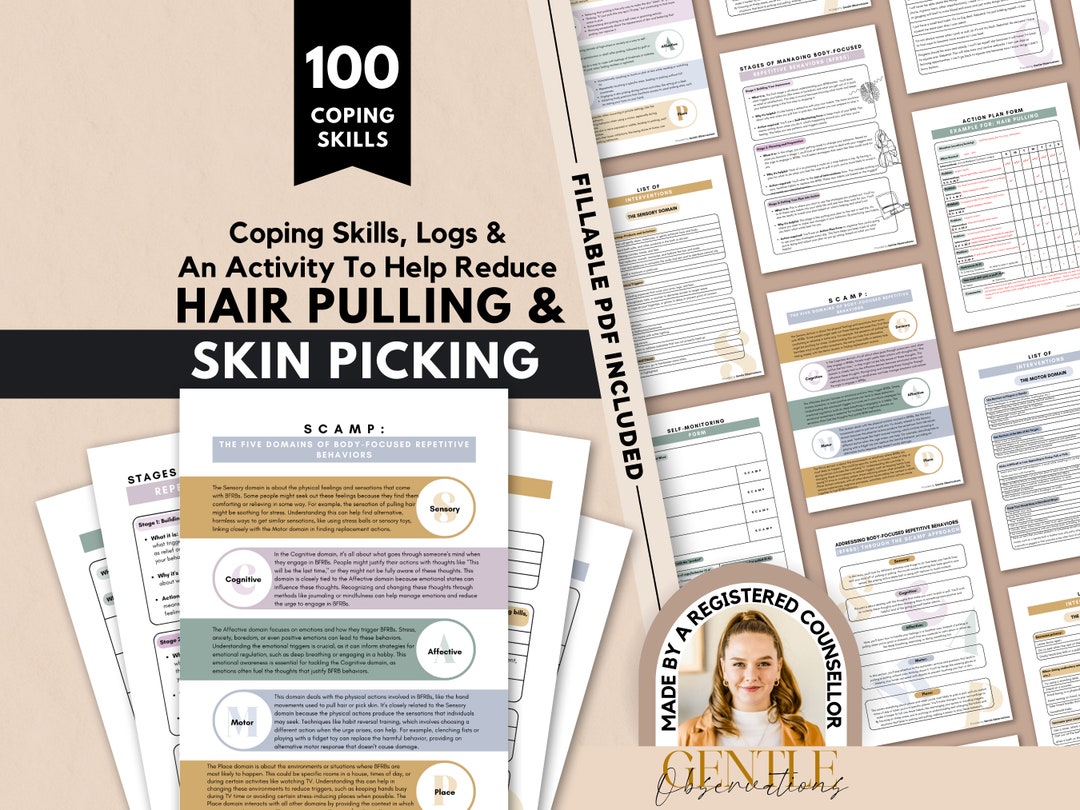 Body-focused Repetitive Behavior Worksheets for Skin Picking & Hair ...