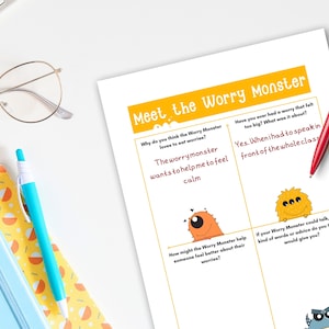 The Worry Monster Anxiety Workbook for Kids, School Counseling Anxiety ...