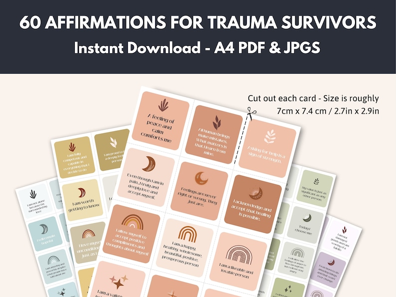 Affirmations for Trauma Survivors Anxiety Coping Statements - Etsy