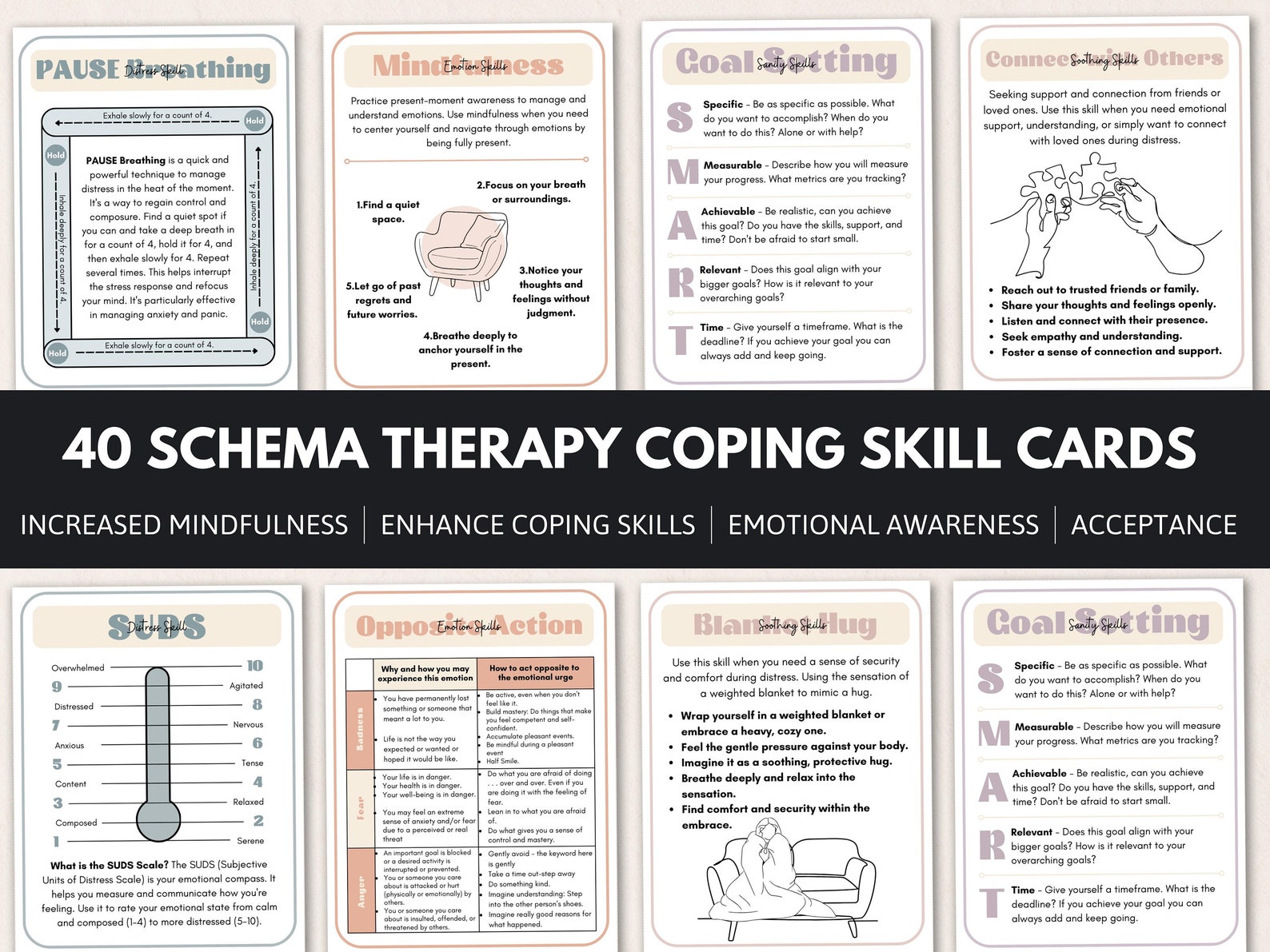 Schema Therapy Coping Skill Cards Include: DBT Skills, Somatic Therapy ...