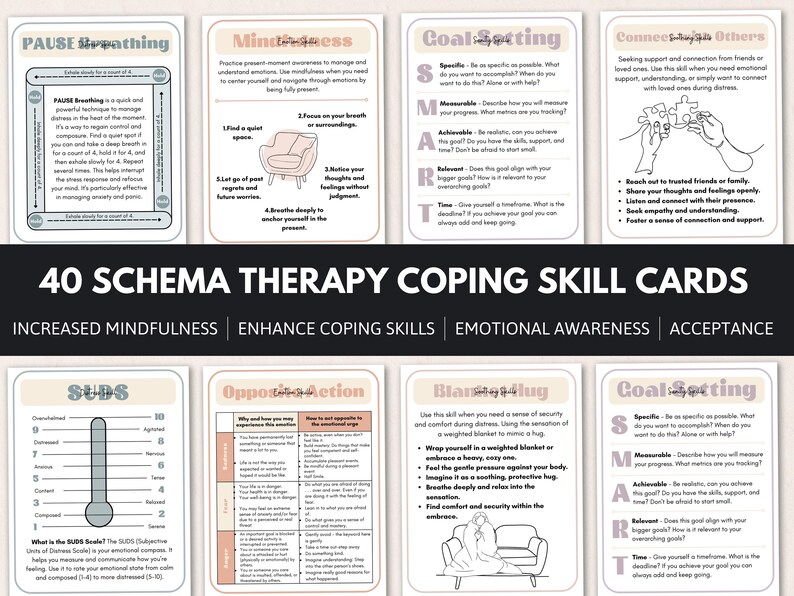 Schema Therapy Coping Skill Cards Include: DBT Skills Somatic - Etsy UK