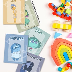 Inside Out 2 Coping Skill Therapy Flashcards for Kids, Emotional ...