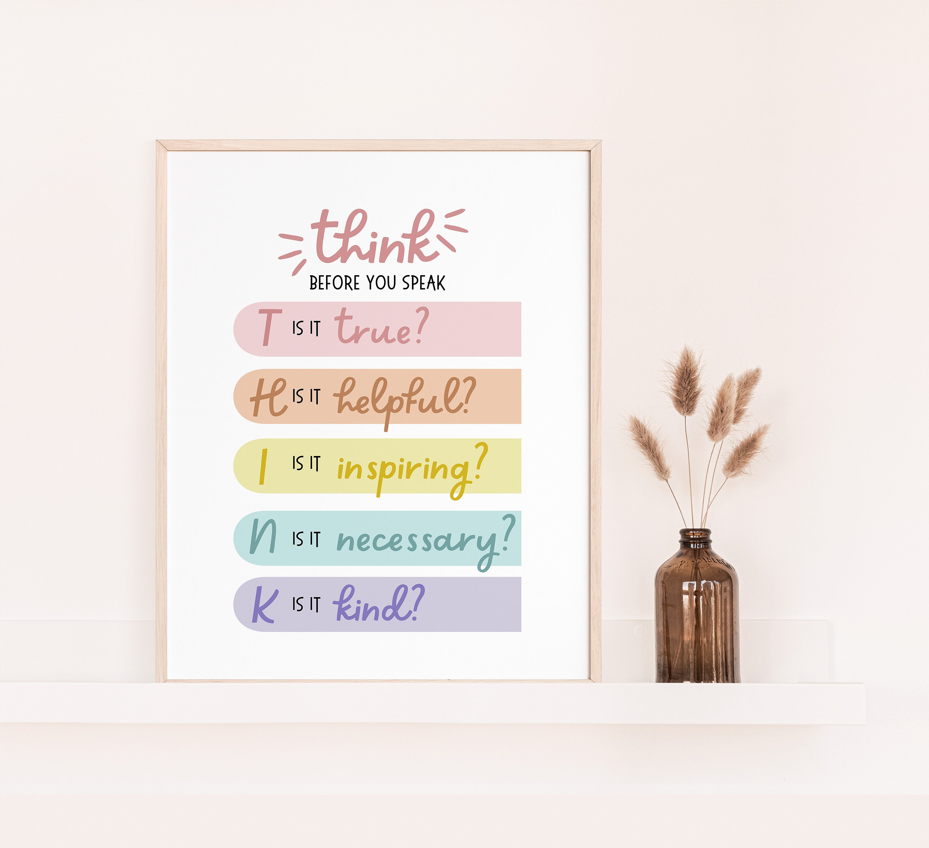 Think Before You Speak Poster Montessori Art Social - Etsy