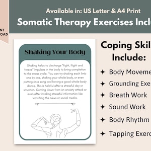 Somatic Therapy Coping Skill Exercises for Nervous System Regulation ...