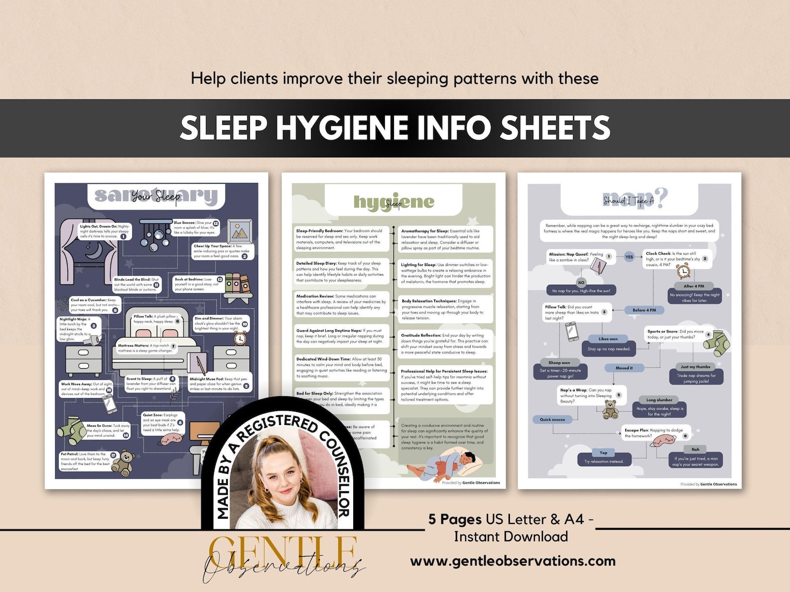 Sleep Hygiene Psychoeducational Handouts, "should I Take A Nap?" Map ...