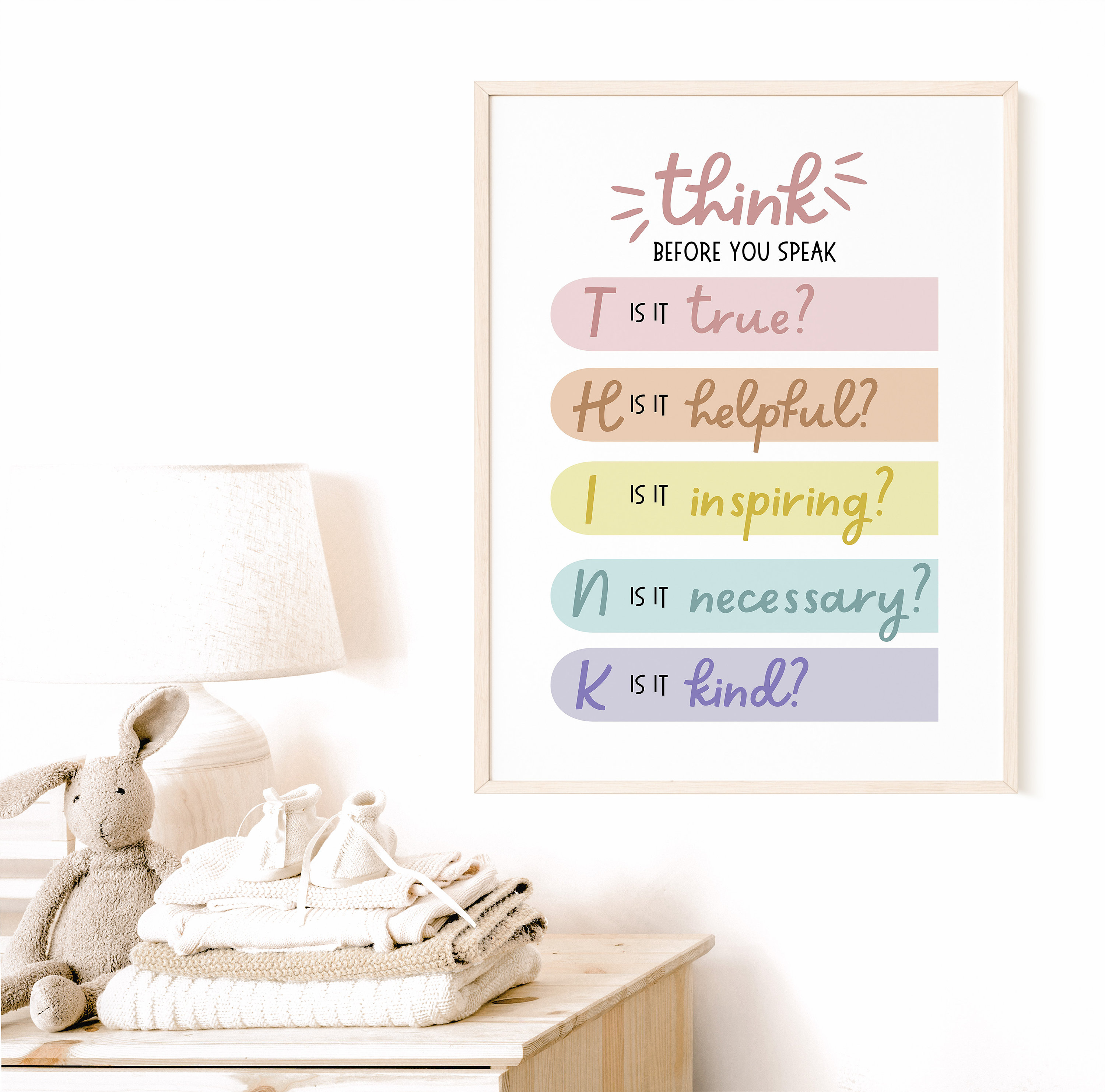 Think Before You Speak Poster Montessori Art Social - Etsy