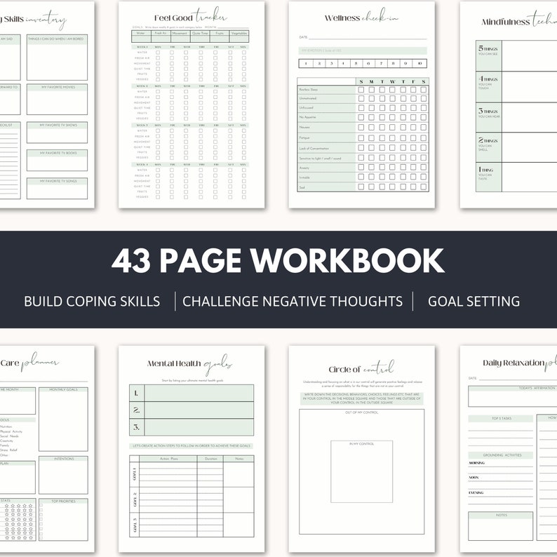 Printable Mental Health Planner Self-esteem Workbook | Etsy