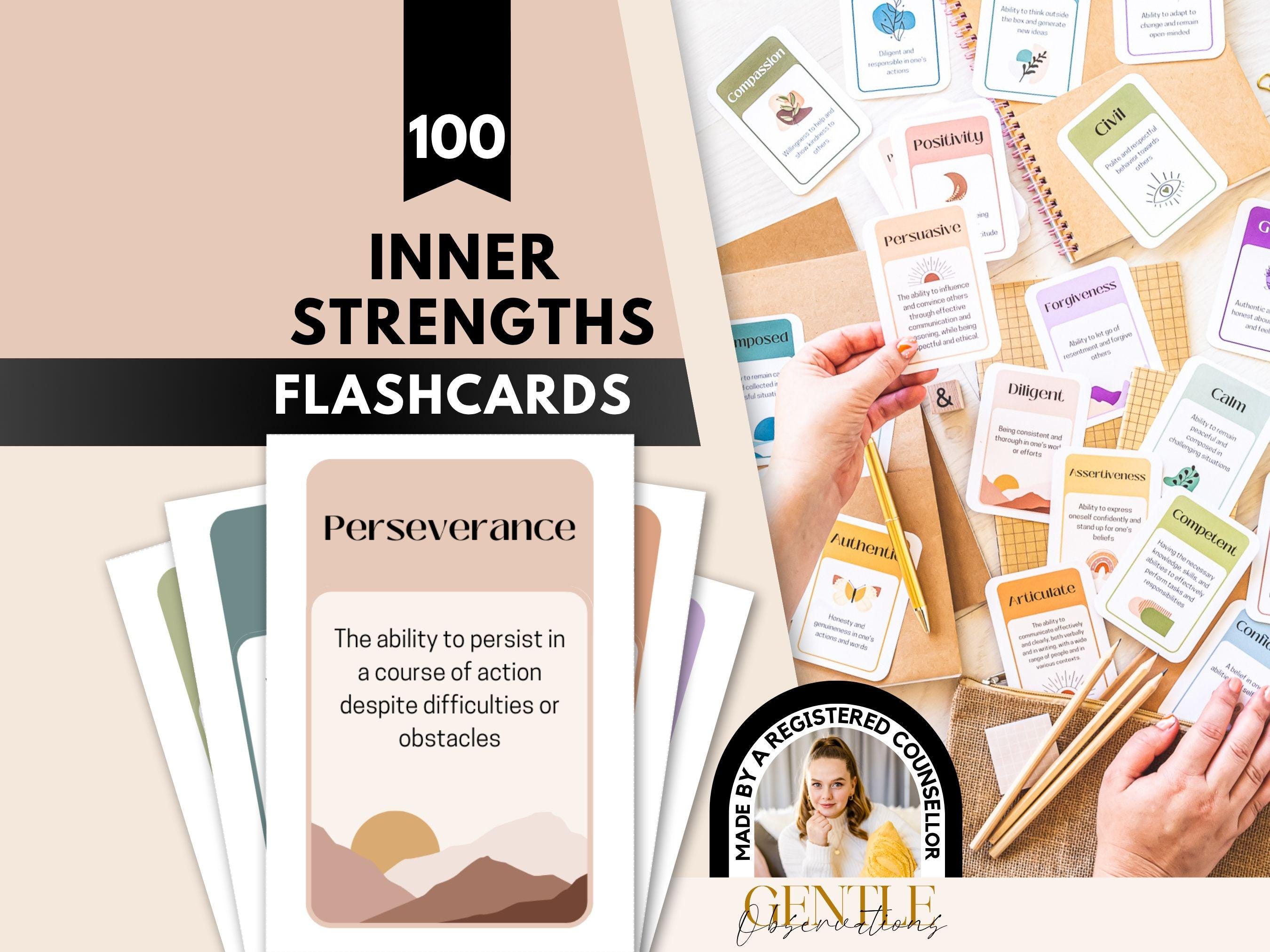 Strengths Based Cards Inner Strength Worksheets Self-esteem Tool ...