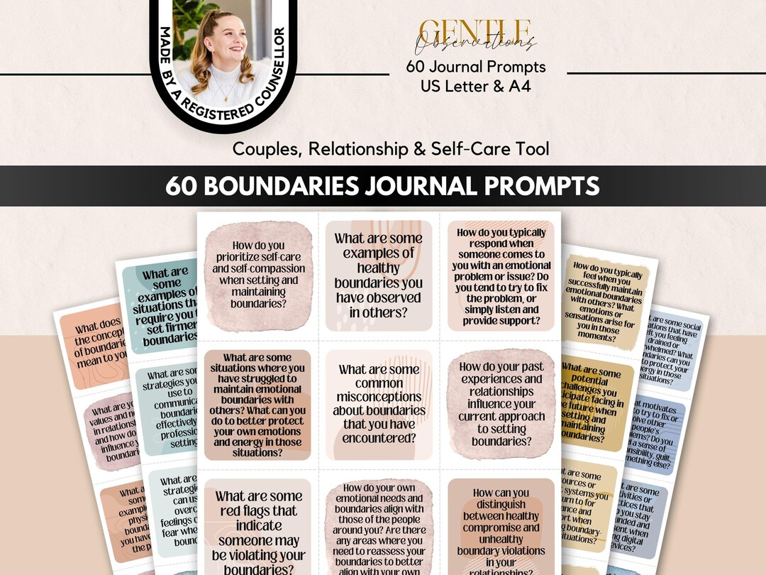 Healthy Boundaries Journal Prompts for Relationships and Mental Health ...