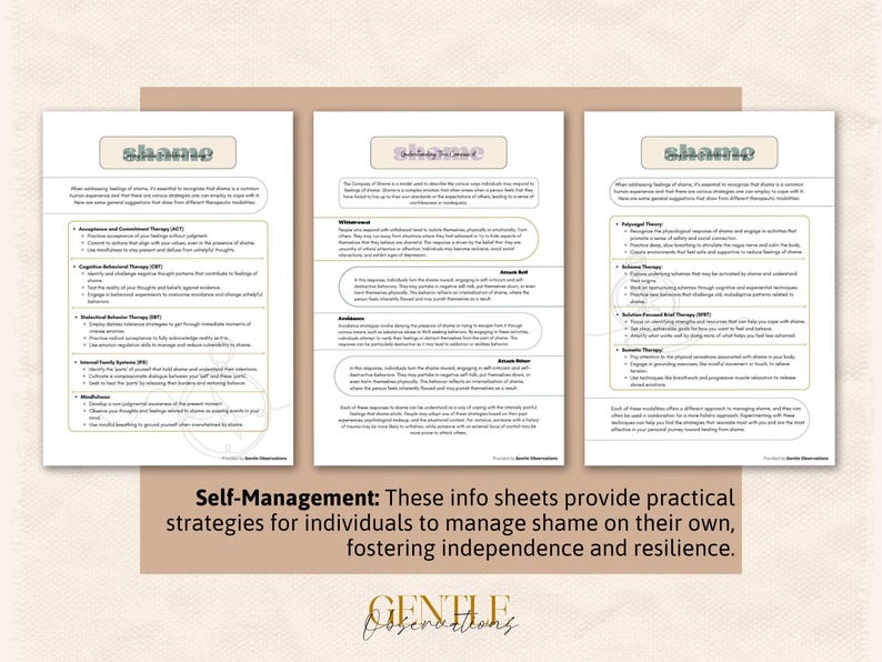 The Compass of Shame Psychoeducational Worksheets Plus 28 Coping Skill ...