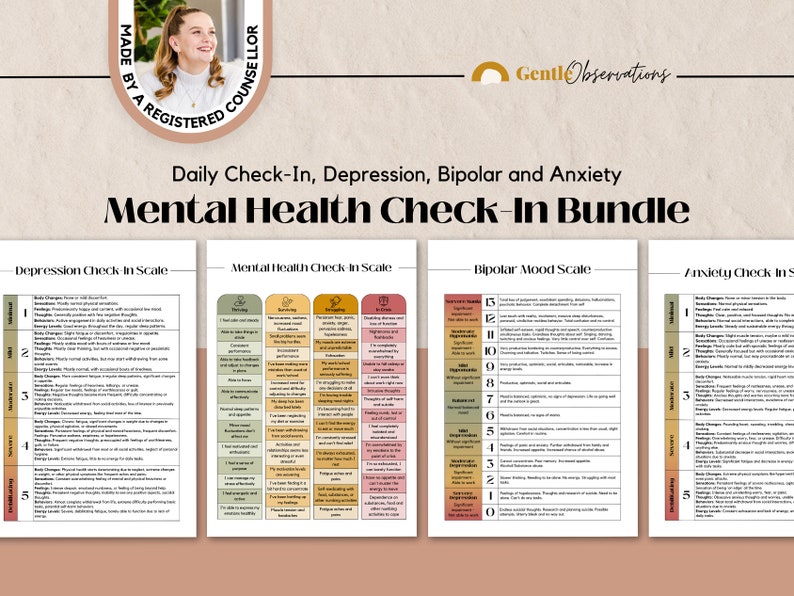 Mental Health Check-in Scales to Identify Emotions in Therapy - Etsy