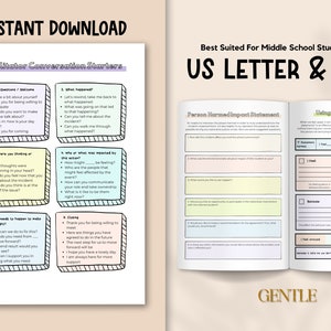 Positive Communication and Restorative Justice Worksheets for School ...