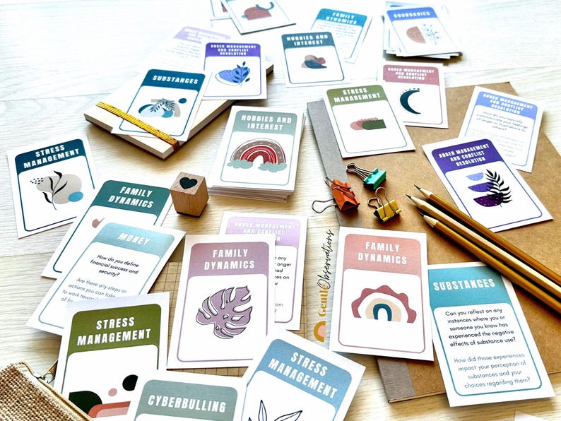 240 Teen Conversation Cards for Counseling Teens, Family Therapy, Teen ...