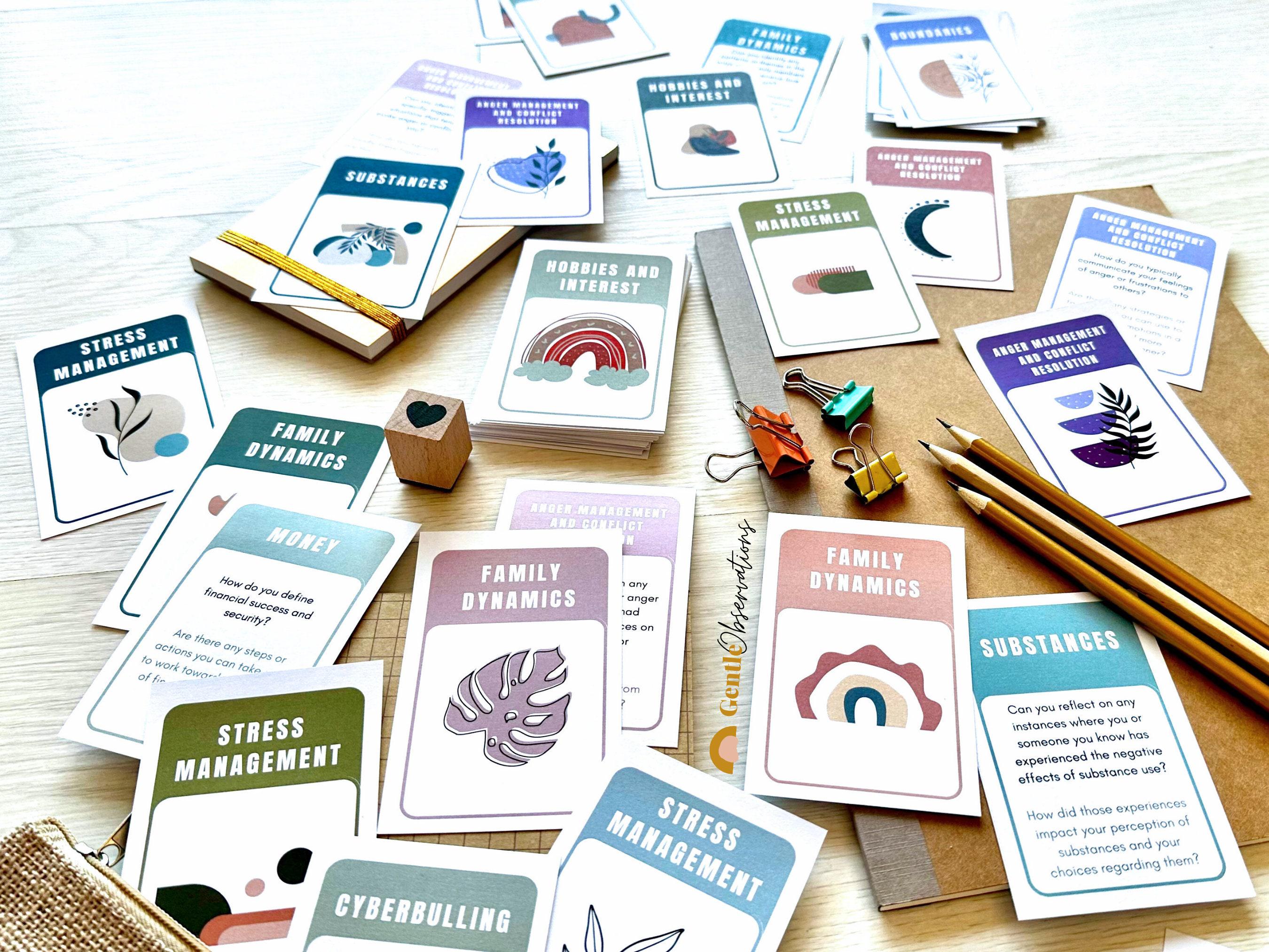 240 Teen Conversation Cards for Counseling Teens, Family Therapy, Teen ...