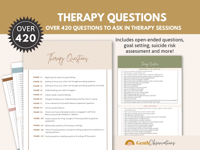 Therapy Questions Counseling Session Questions Open-ended - Etsy