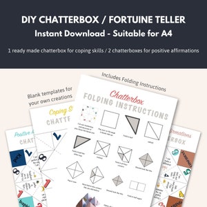 Kids Feelings Chatterbox, Coping Skills, Emotions Fortune Teller ...