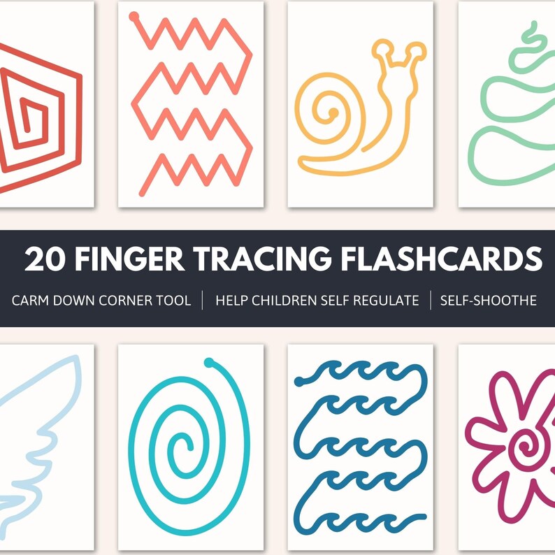 Finger Tracing Calm Down Cards Mindfulness Calm Down Corner - Etsy