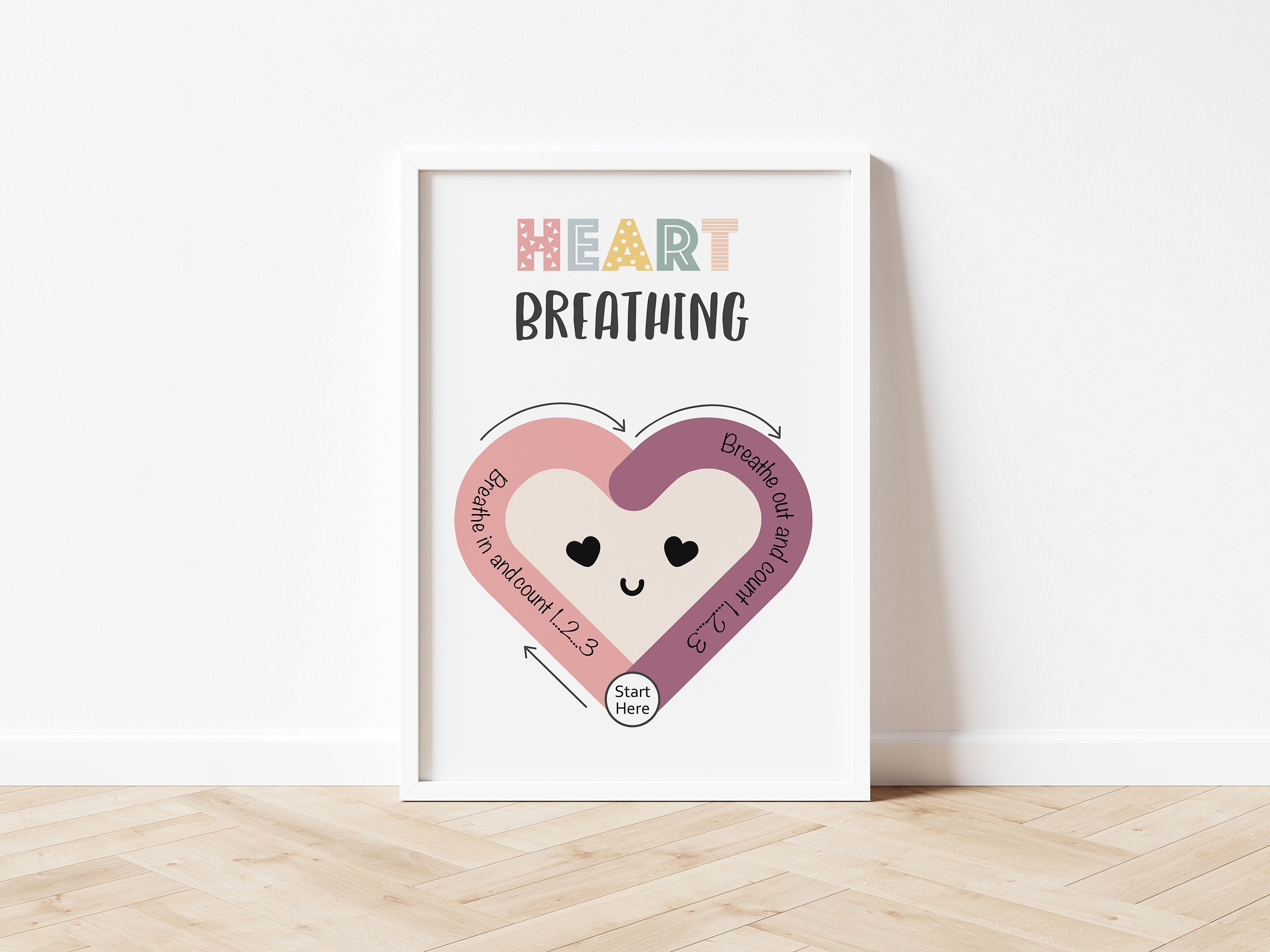 Heart Breathing Poster Feelings Poster Calming Corner - Etsy