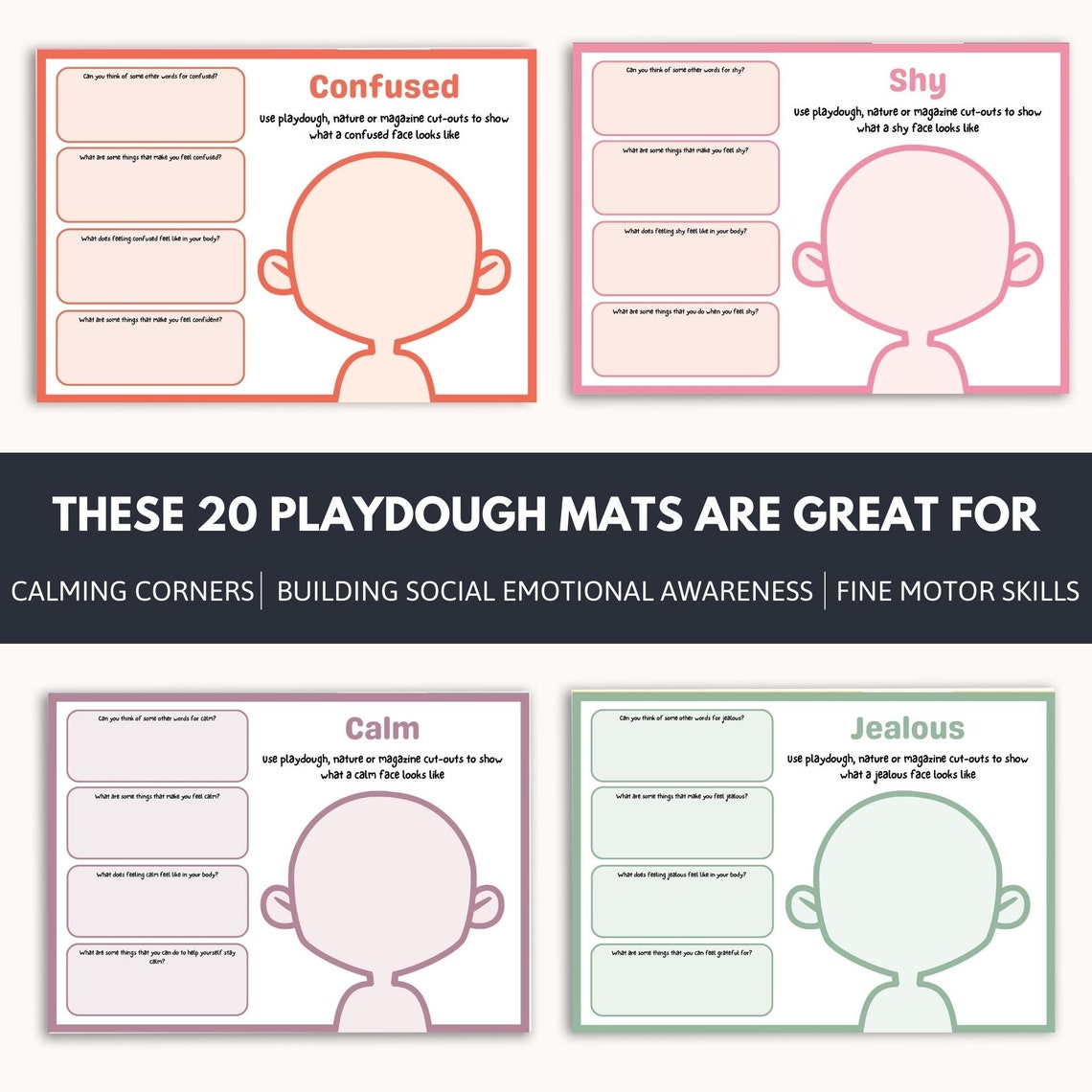 Playdough Feelings Placemats for Social Emotional Learning - Etsy