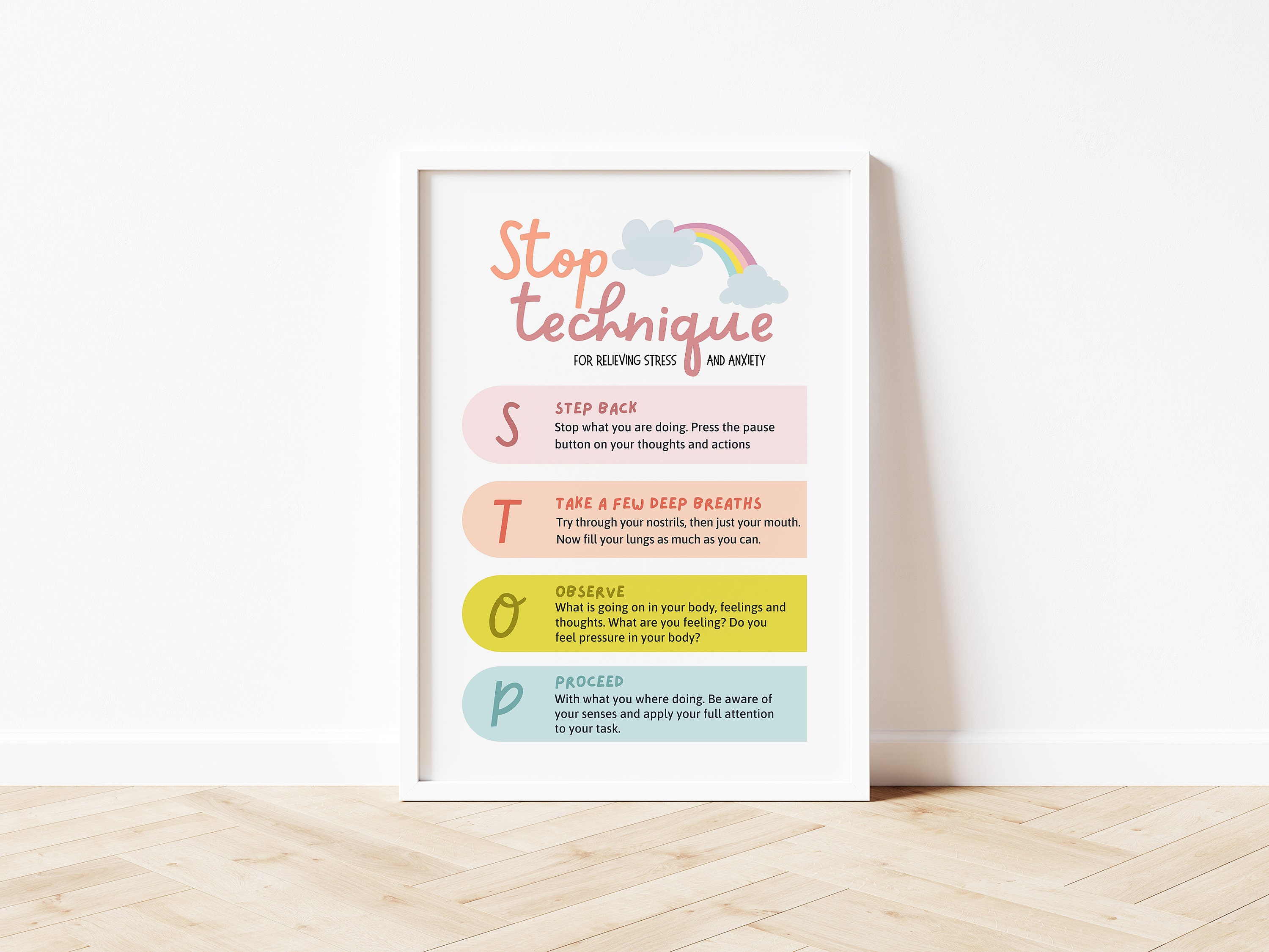 STOP Technique Poster Anxiety Relief Calm Corner Tool - Etsy