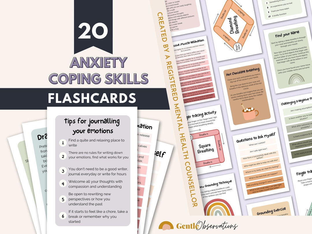 Anxiety Relief Coping Skill Flashcards Anxiety Relief Coping - Etsy