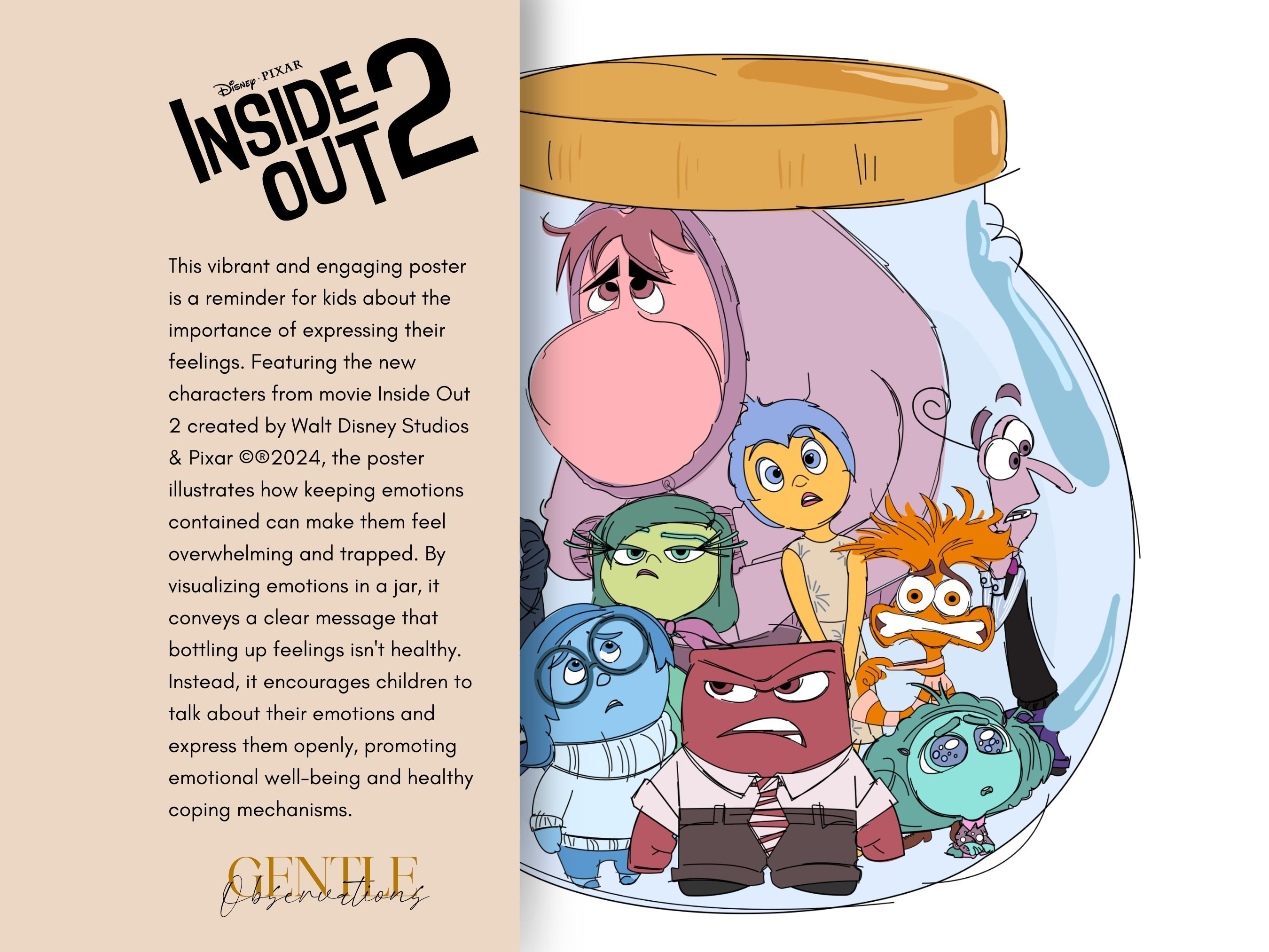 Inside Out 2 Self-awareness Poster for Kids, Therapy Office Decor for ...