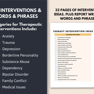 730 Therapy Intervention List, Words and Phrases Therapy Verbiage for ...