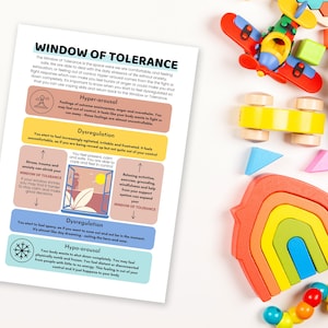 Window of Tolerance Worksheets and Emotional Regulation Coping Skill ...