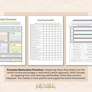 Positive Communication and Restorative Justice Worksheets for School ...
