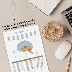 The Triune Brain Model for Healing Anxiety & Trauma Therapy Worksheets ...