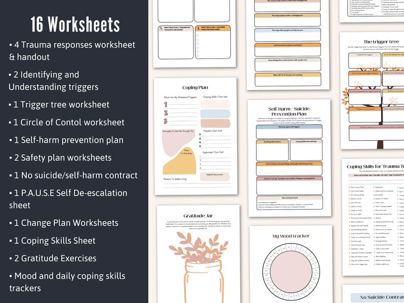 Crisis Safety Plan Counseling Worksheets PTSD Trauma - Etsy Australia