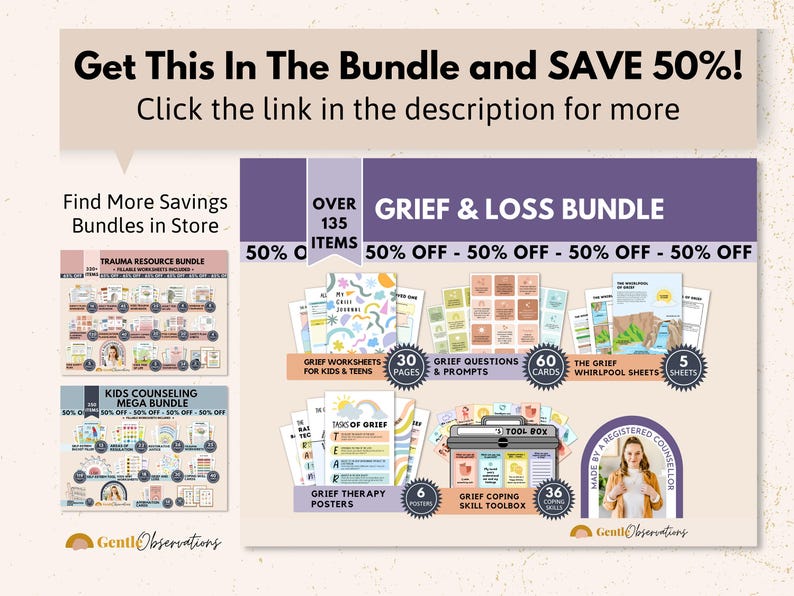 Grief and Loss Toolbox for Kids Grief Coping Skill Cards, Grief Prompts ...