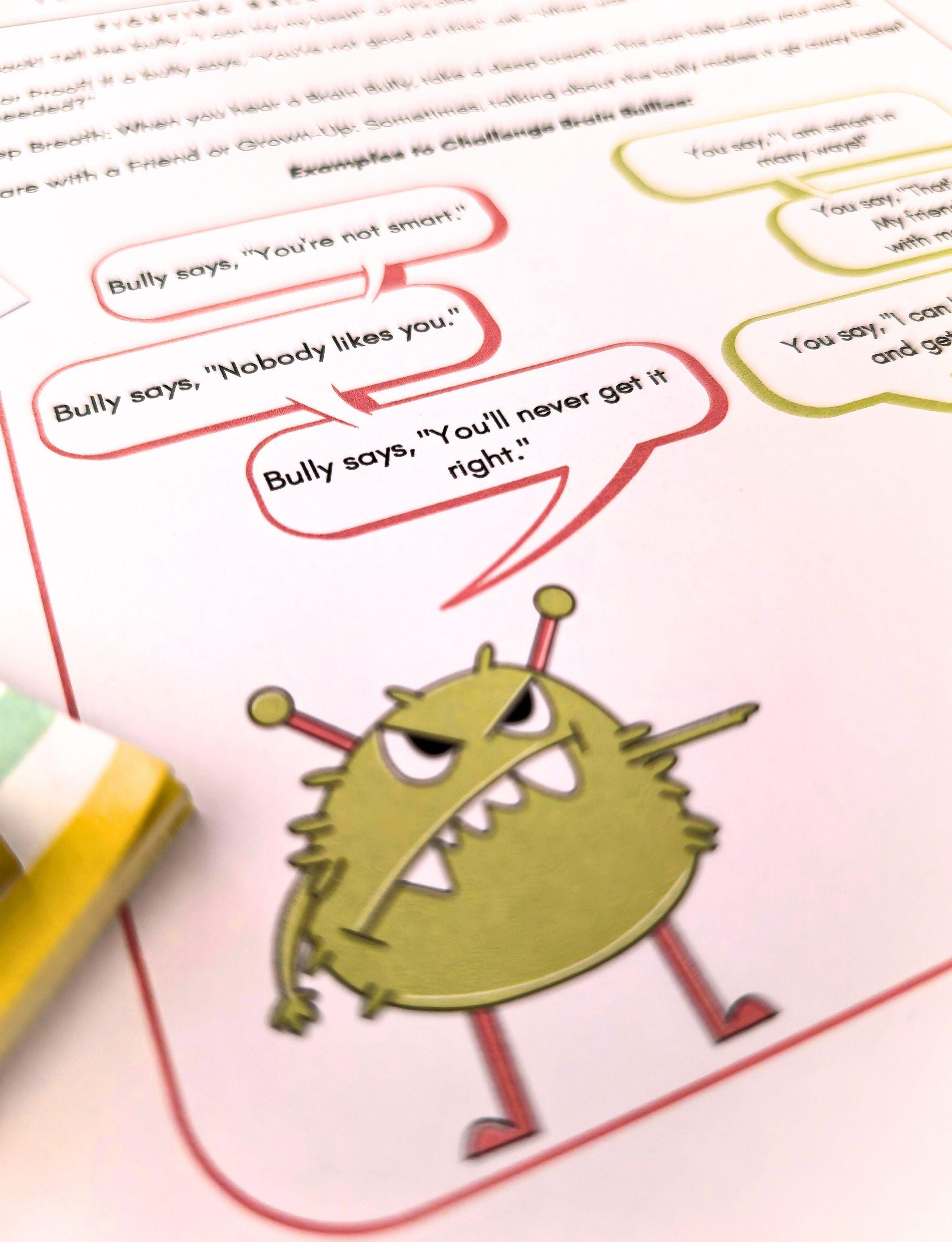 Brain Bullies CBT Worksheets for Kids, Automatic Negative Thoughts ...