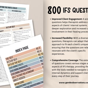 IFS Questions Cheat Sheet for Therapists, IFS Parts Work Therapy ...
