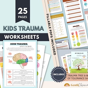 Kids Therapy Bundle, Trauma Worksheets for Kids Grief Workbook, Coping ...