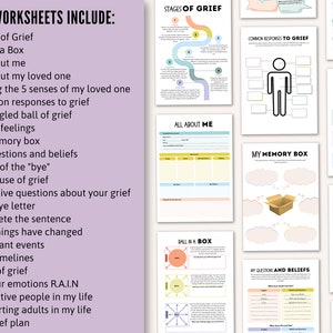 Grief Workbook for Kids, Grief and Loss, Grief Journal, Stages of Grief ...