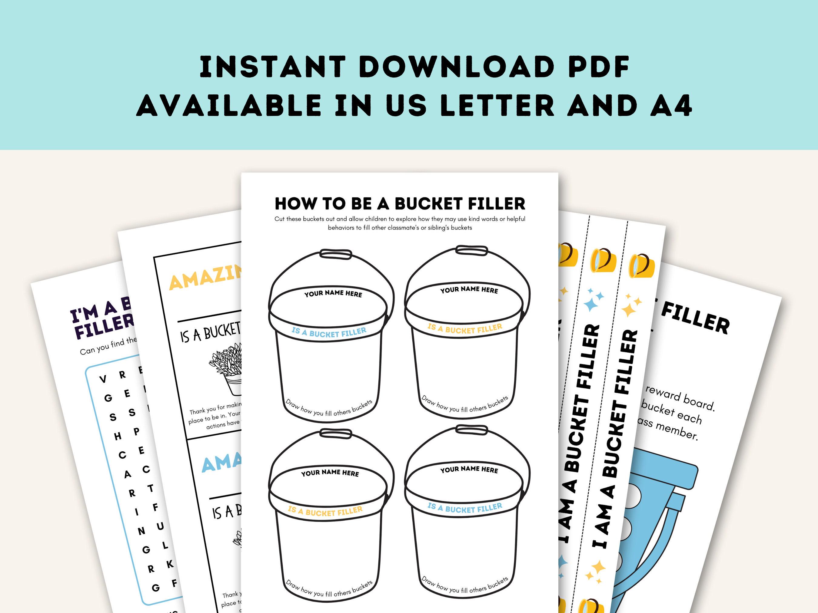 Self-esteem Kids Worksheets, Bucket Filler Classroom Management School ...