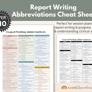 Therapy Abbreviations Cheat Sheet Clinical Words & Phrases - Etsy